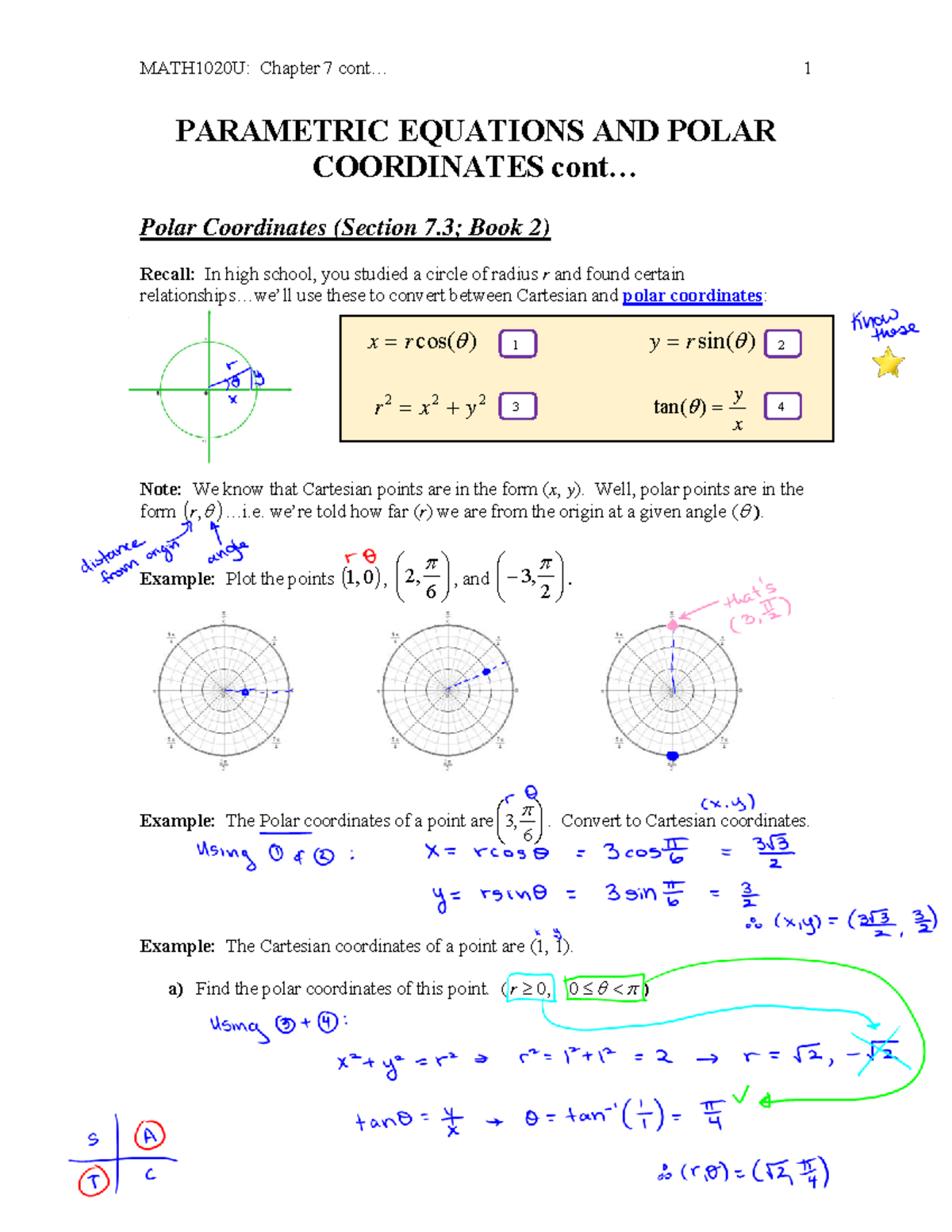Mod7a polar Ilona - lec - PARAMETRIC EQUATIONS AND POLAR COORDINATES ...