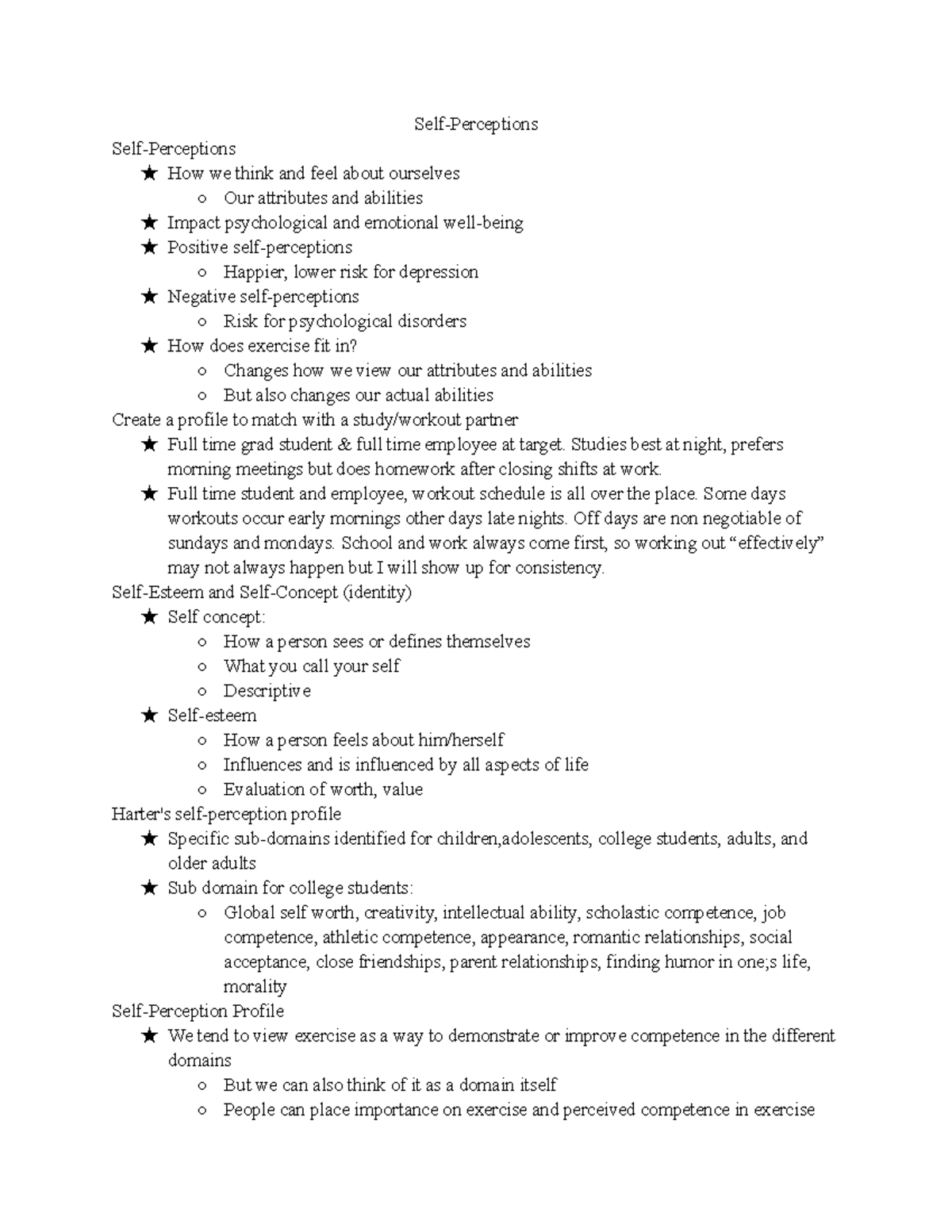 KIN 578 03 22 - Self perceptions in terms of exercise - Self ...