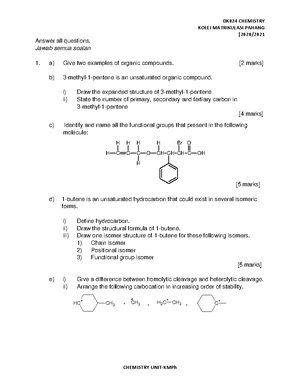 SK015 Chapter 1 - chemistry - Studocu