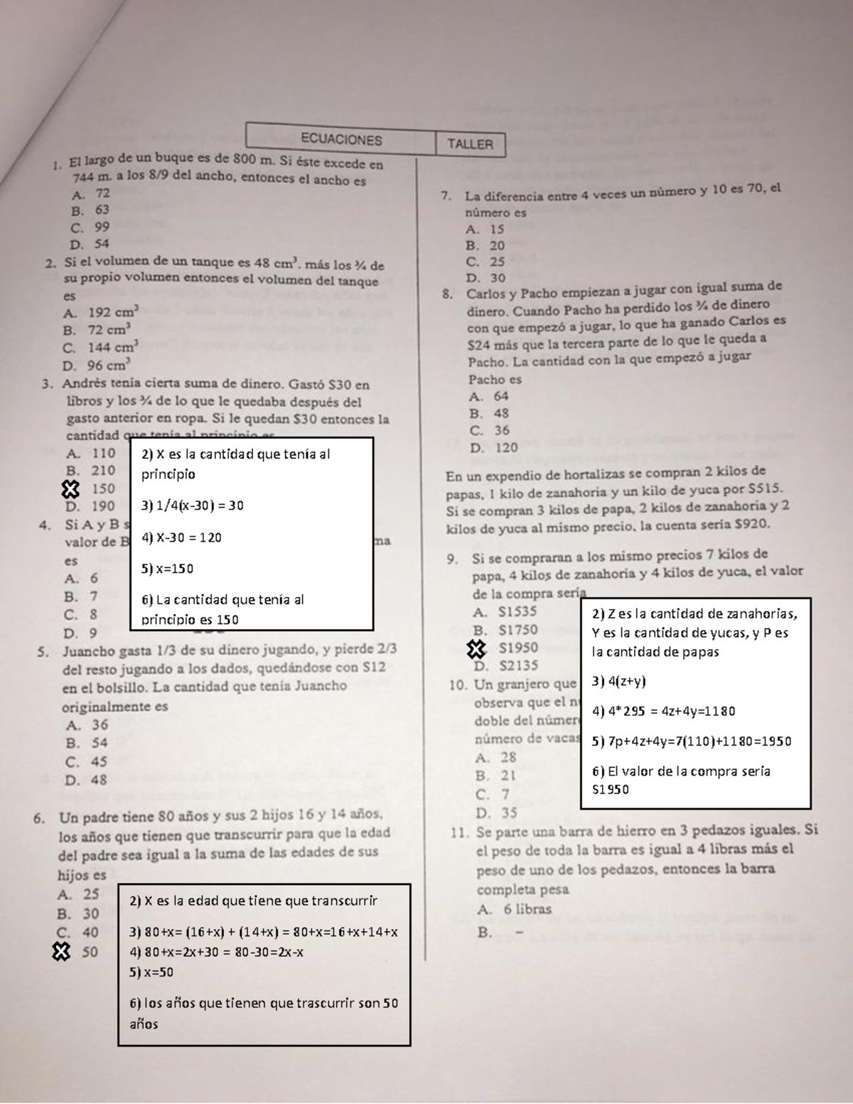 PARCIAL 07 17 Marzo 2020, preguntas y respuestas - Warning: TT: undefined function: 32 2) X es ...