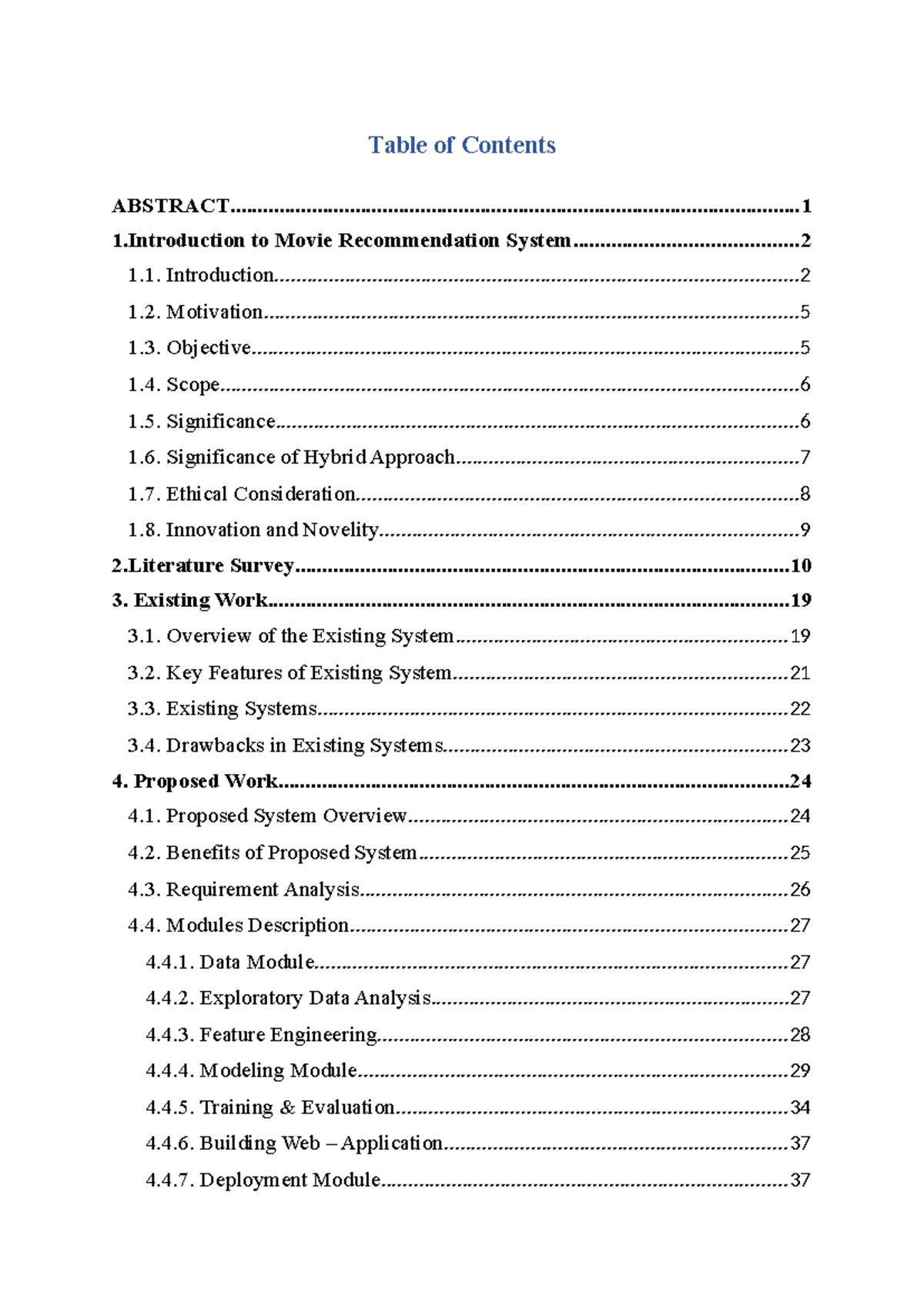 Project-14 doc final - its a project document - Table of Contents - Studocu