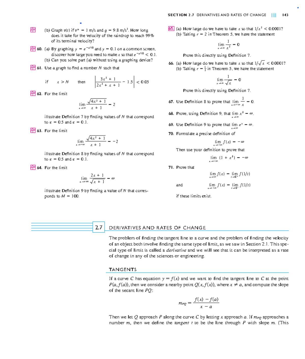 Math ch 2-7 - math work - SECTION 2 DERIVATIVES AND RATES OF CHANGE ...