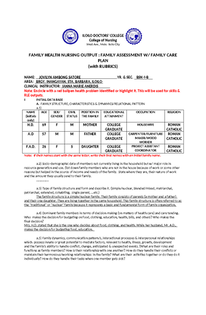 0.4 Chapter 4 - Family Nursing Process - IV. FAMILY NURSING PROCESS ...
