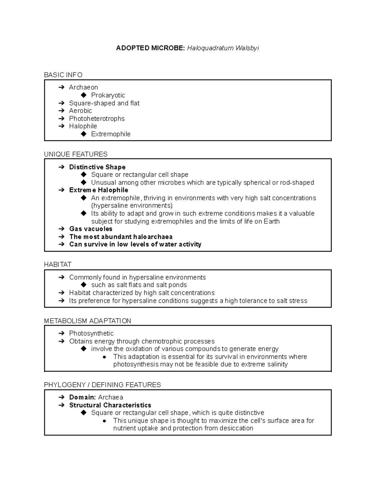 MICR Independent Assignment - ADOPTED MICROBE: Haloquadratum Walsbyi ...