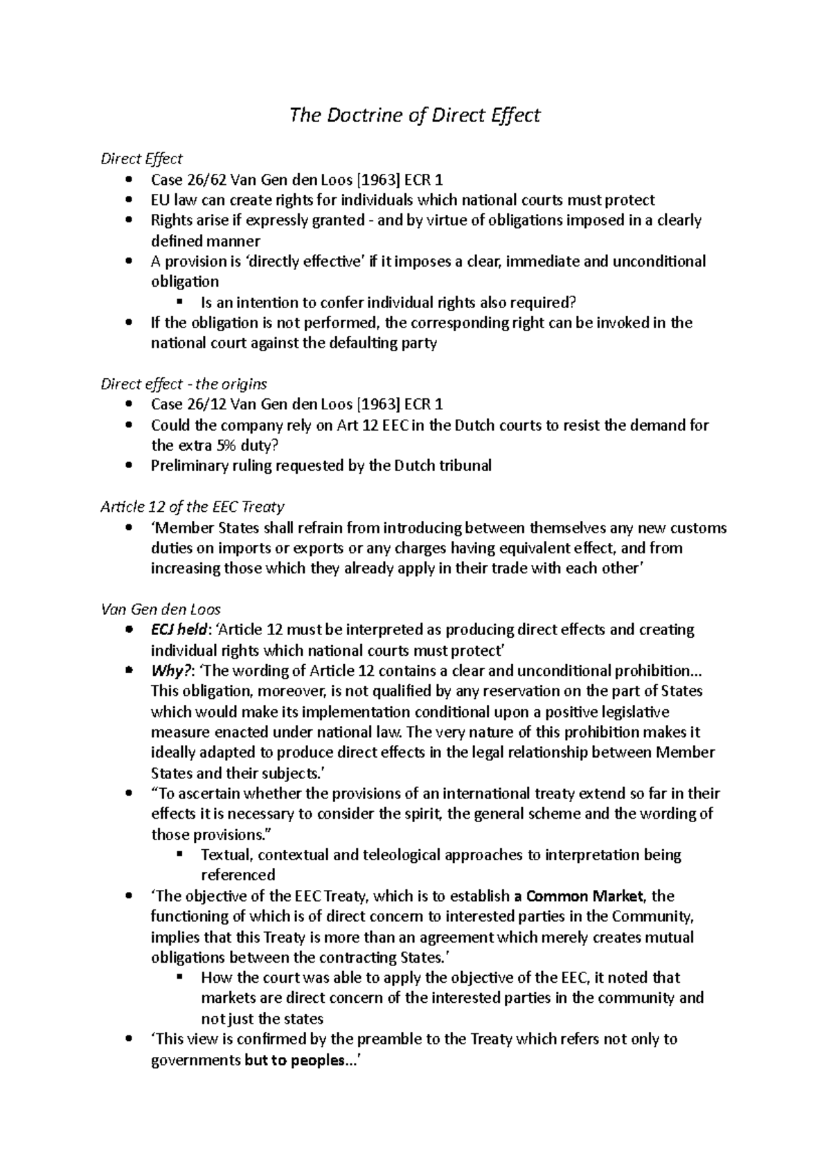 The Doctrine of Direct Effect - The Doctrine of Direct Effect Direct ...