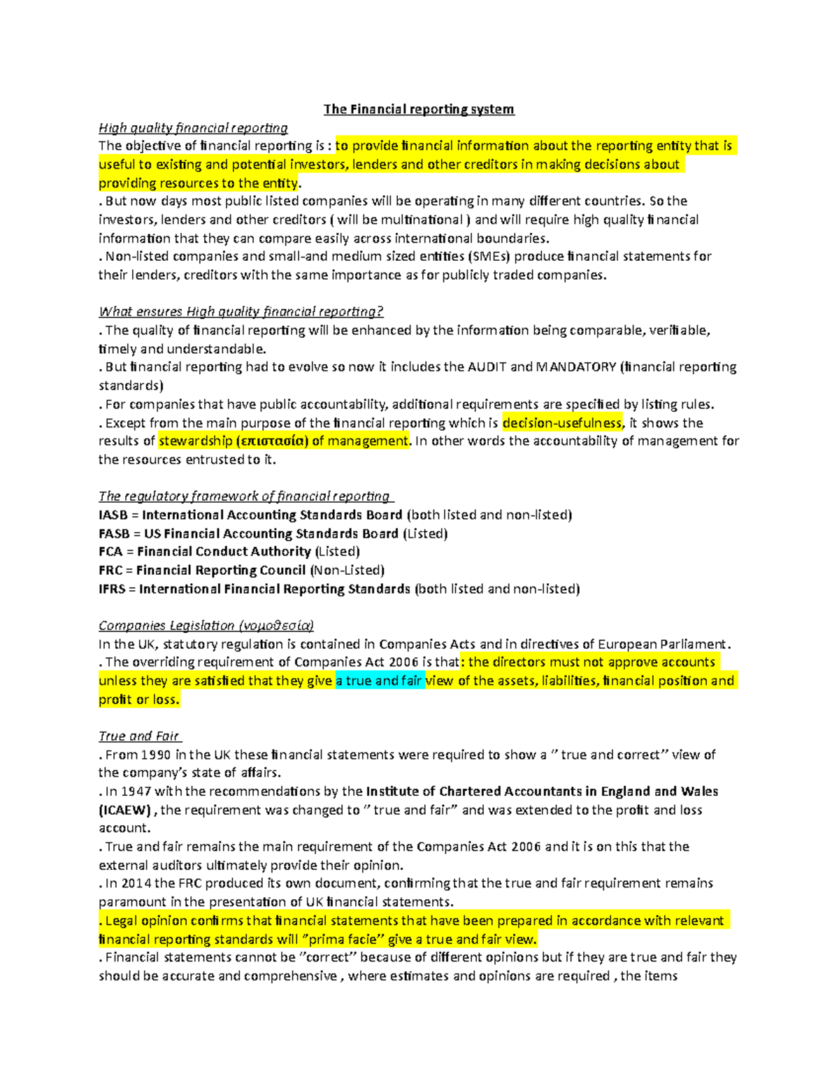 Lecture 2 - The Financial Reporting Sytem - The Financial reporting ...