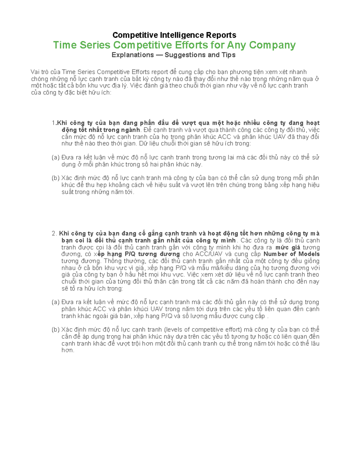 Time Series Competitive Effortsfor Any Company - Competitive ...