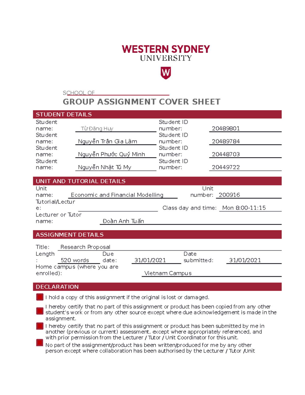 Project-Proposal EFM about the impact of COVid 19 - SCHOOL OF GROUP ...
