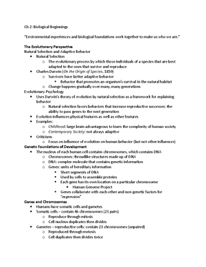 Chapter 2: Biological Beginnings and Genetic Foundations of Development ...
