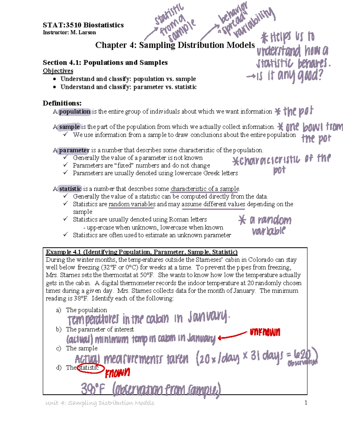 2020-biostatistics-lecture notes chapter 4 - STAT:3510 Biostatistics ...