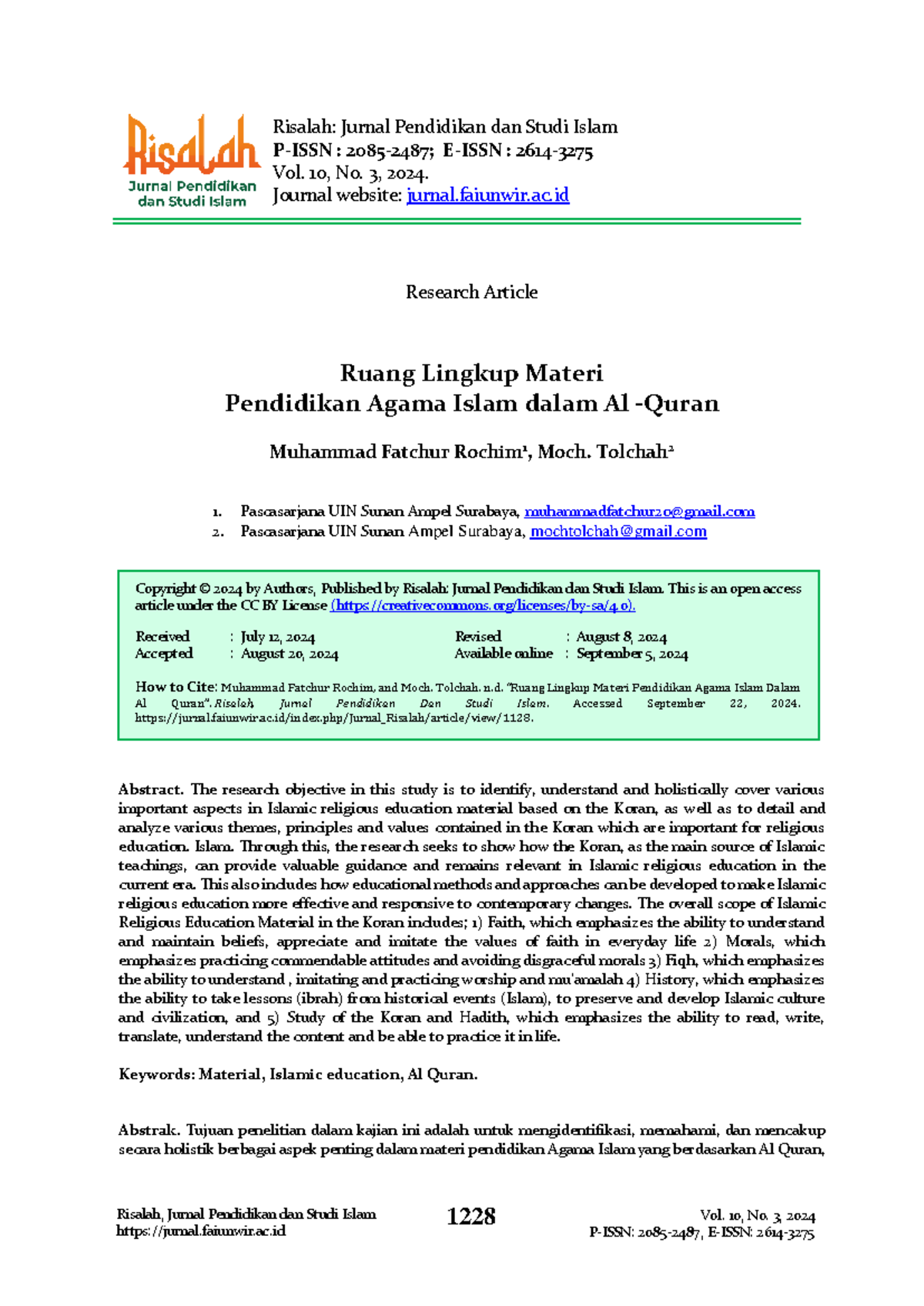 Muhammad+Fatchur+Rochim+Galley - Vol. 10 , No. 3 , 2024 Risalah, Jurnal ...