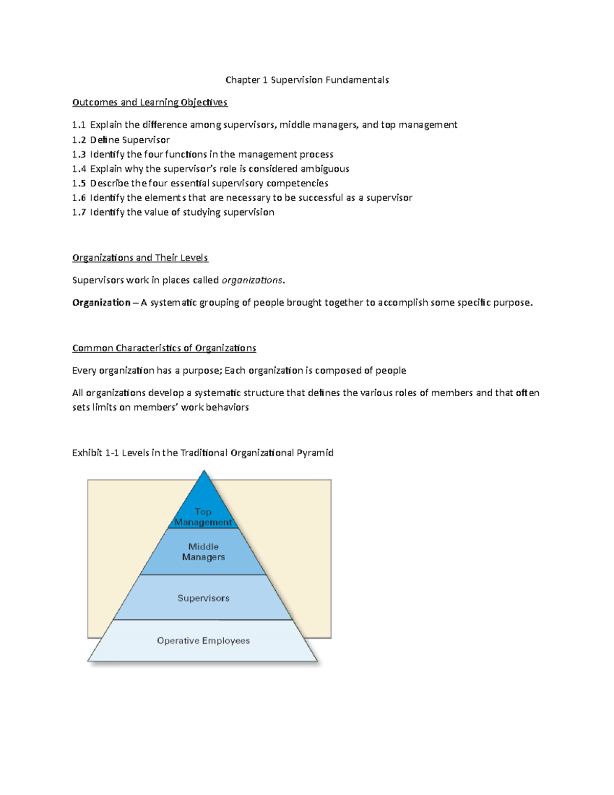 Chapter 1 Supervision Fundamentals - Chapter 1 Supervision Fundamentals ...