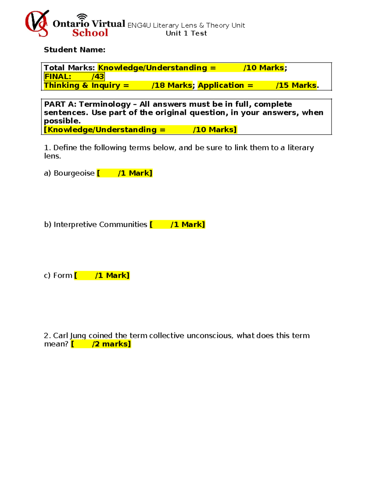1697567865-ENG4U Unit 1 Test Updated 2 - ENG4U Literary Lens & Theory ...