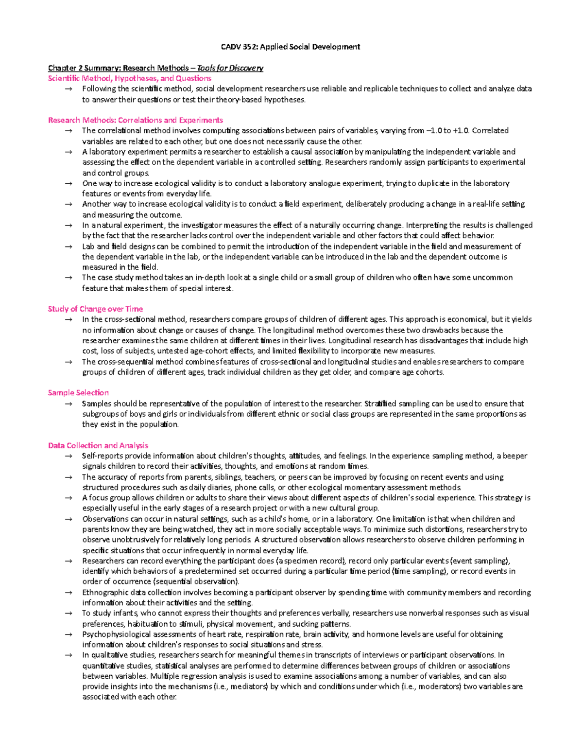 CADV 352 Chapter 2 Notes - CADV 352: Applied Social Development Chapter ...