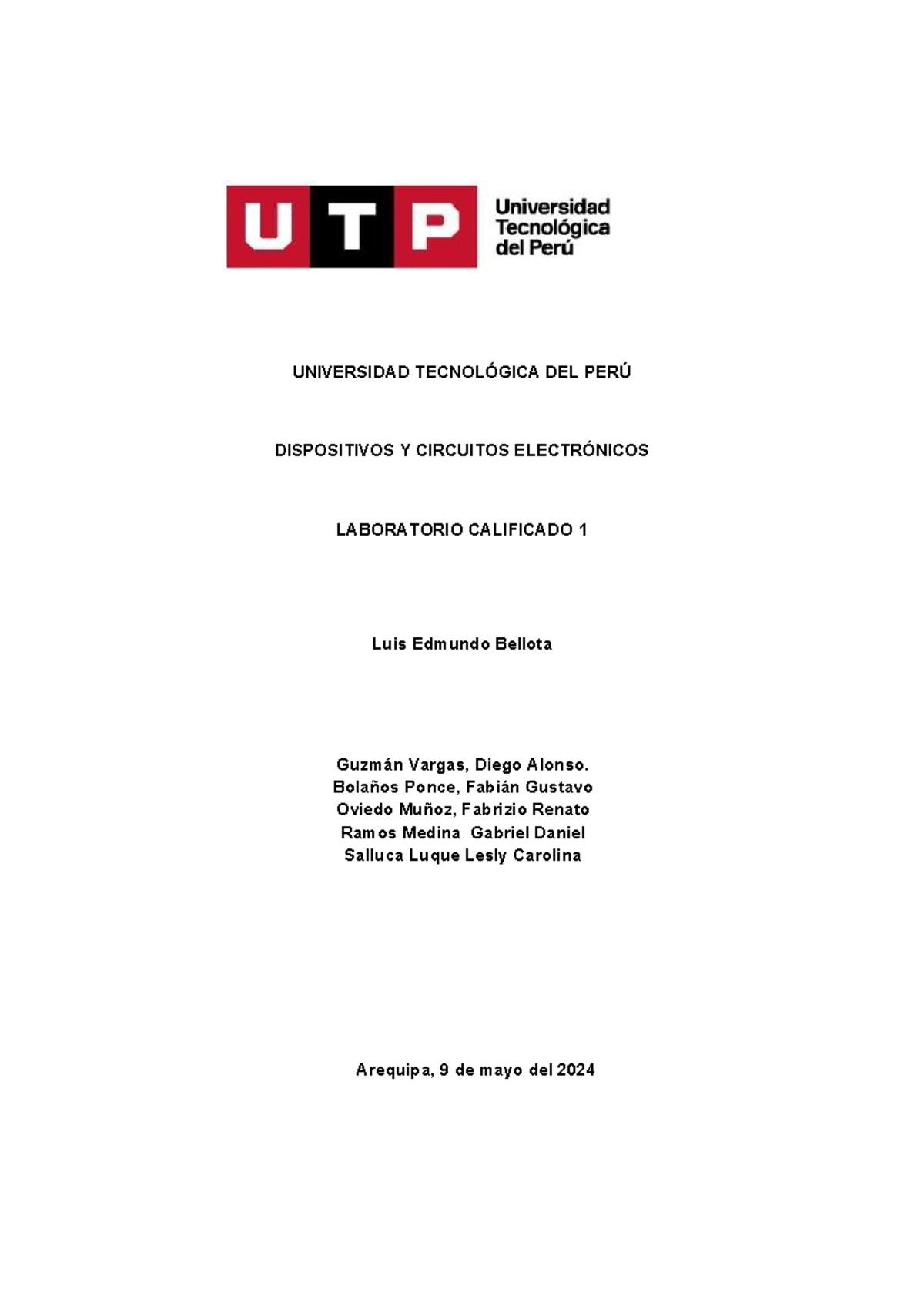 Informe Dispositivos 1 Final - UNIVERSIDAD TECNOLÓGICA DEL PERÚ ...