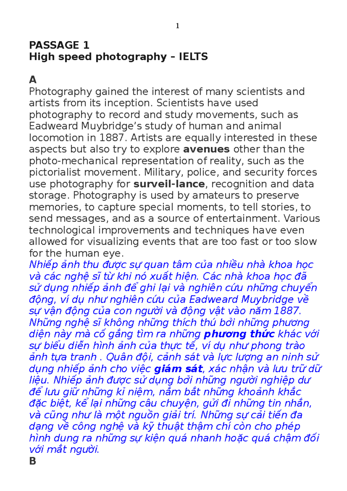 High-speed-photography - PASSAGE 1 High speed photography – IELTS A ...