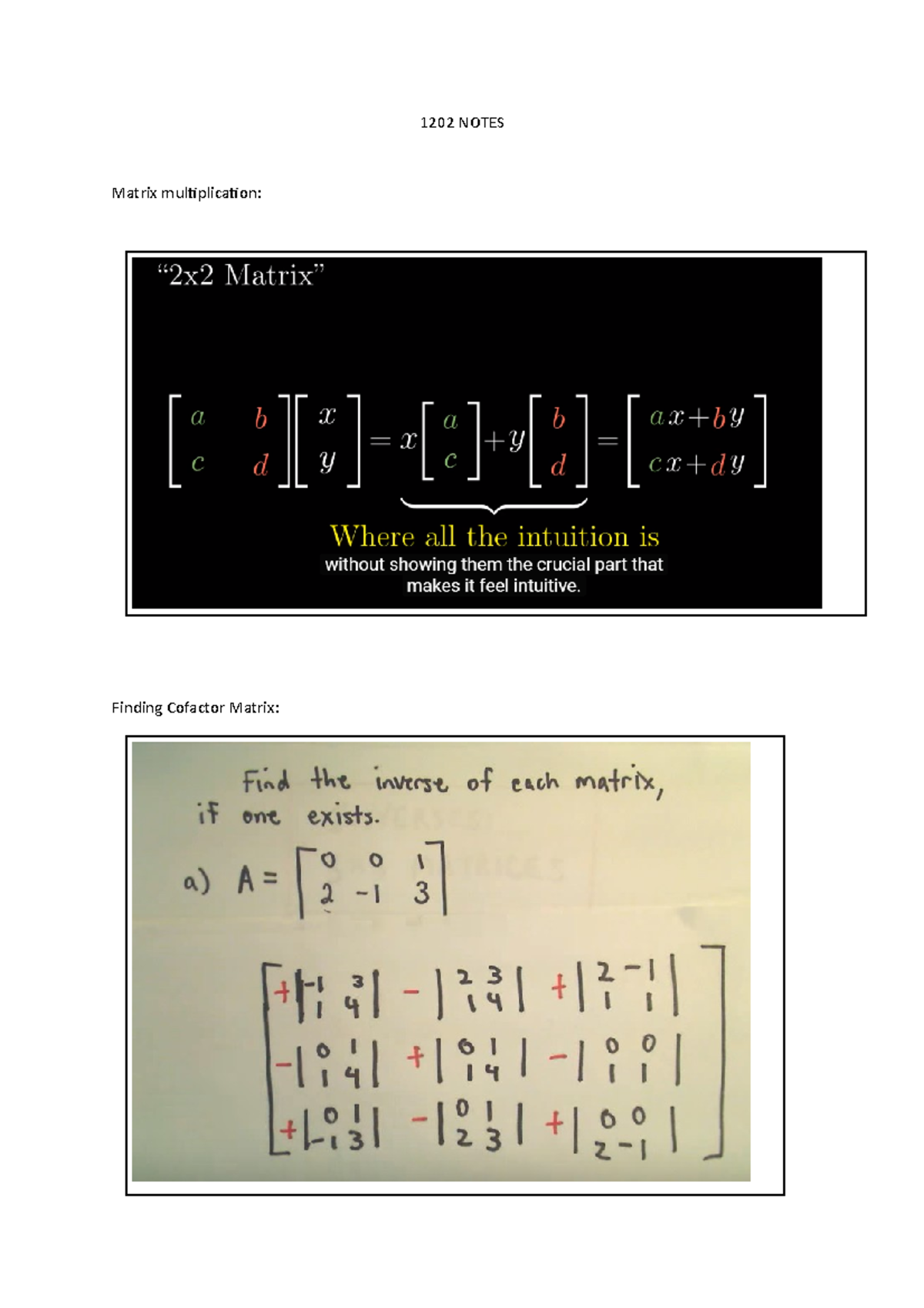 1202 Notes - matrices and markov chains - 1202 NOTES Matrix ...