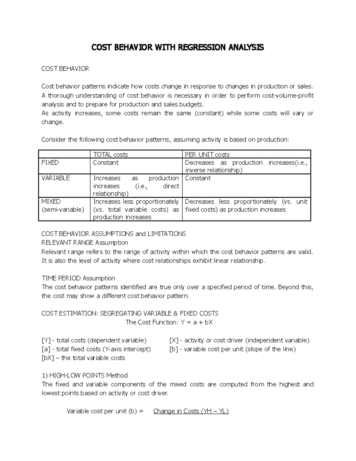Variable Cost Regression Analysis At Jaime Cardenas Blog