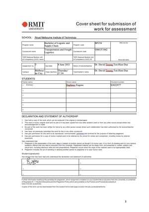 Transportation Freight Logistic Lecture Note - Session 1: Freight ...