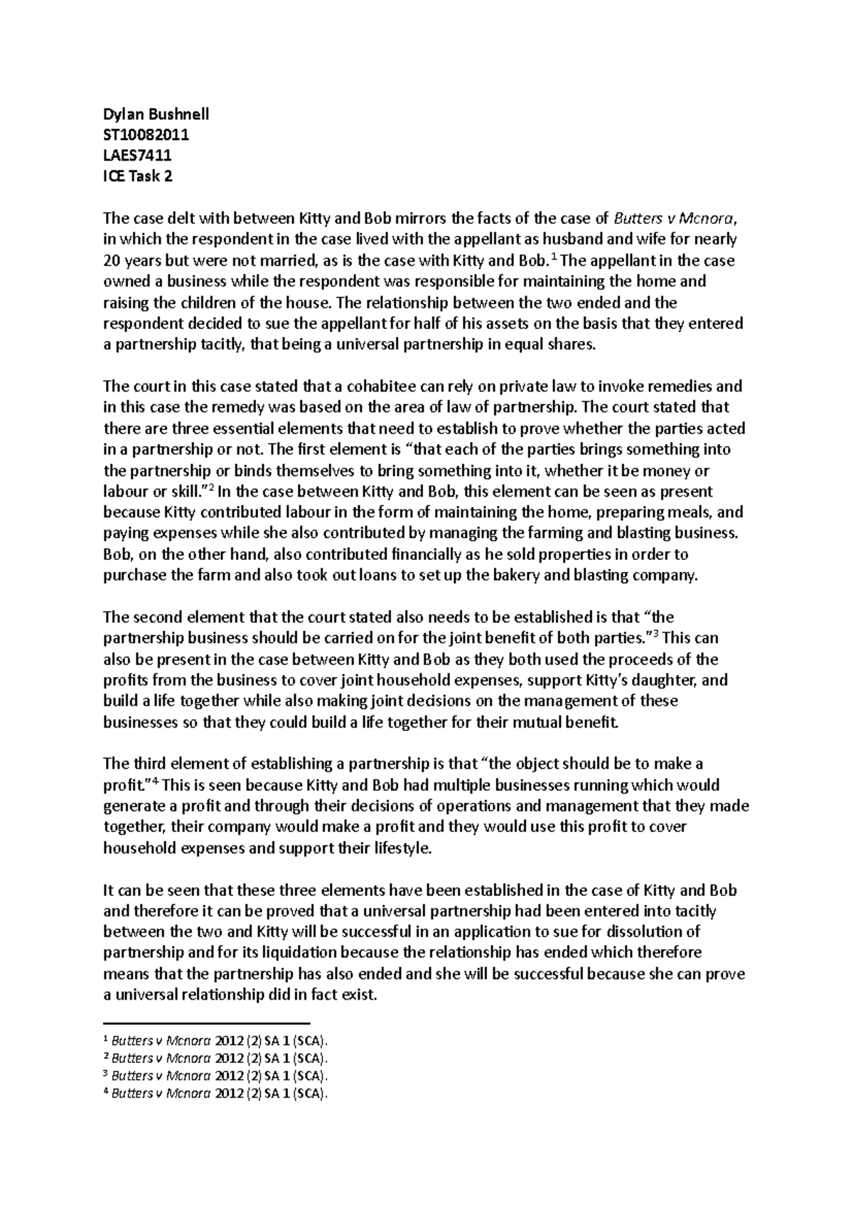 ICE TASK 2 Answer - Dylan Bushnell ST LAES ICE Task 2 The case delt ...