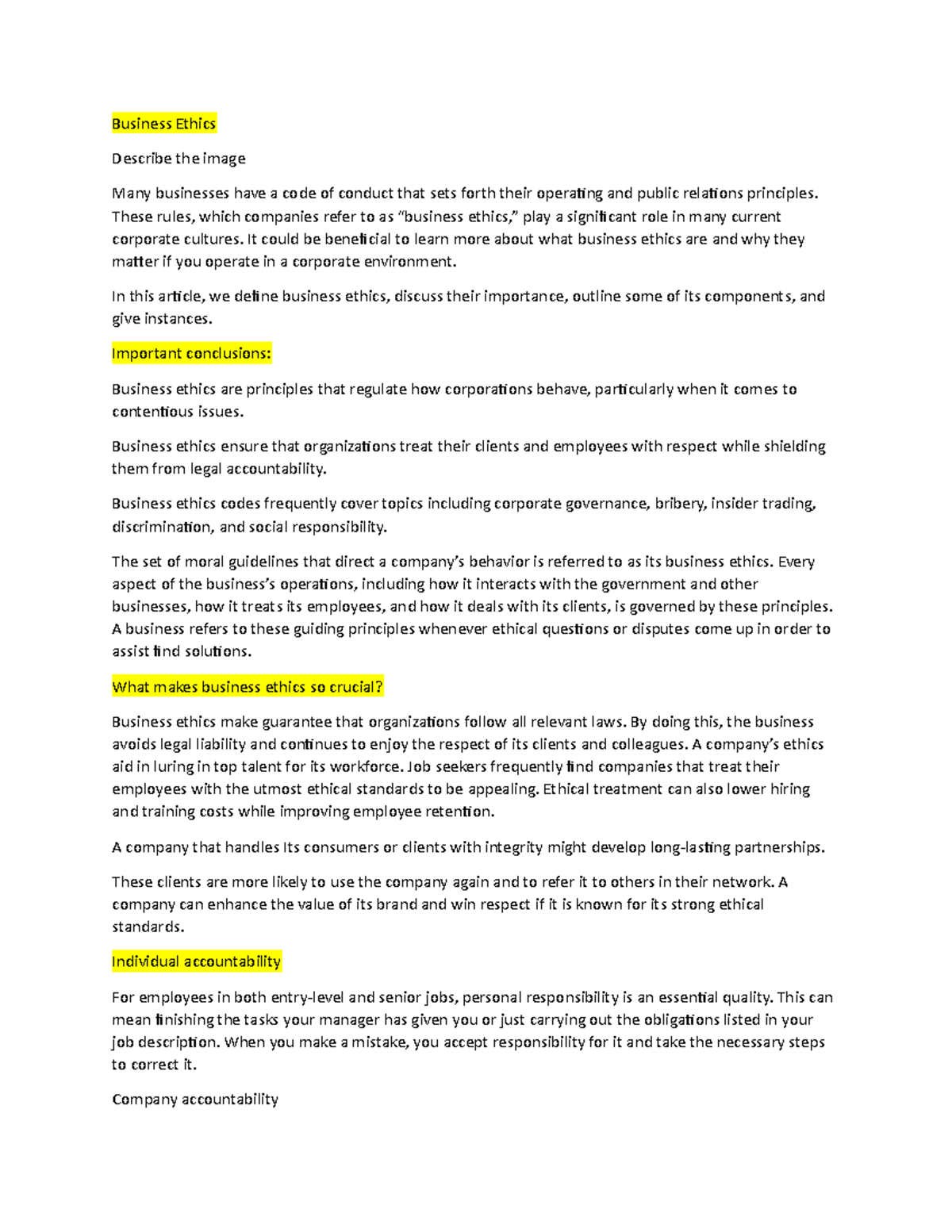 Business-ethics - This is a study material about the topic business ...