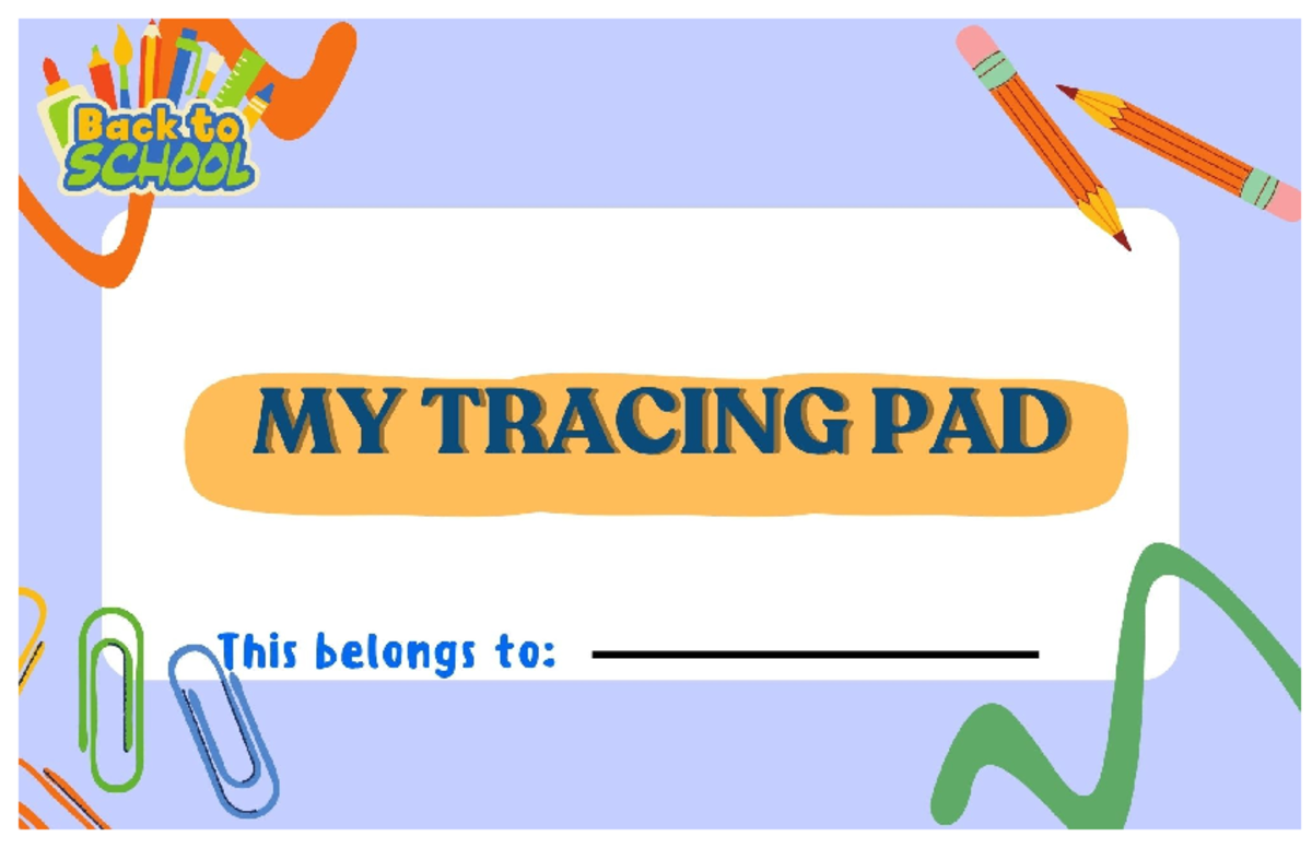 tracing pad for kids - arts and crafts - ALL Back SCHOOL MY TRACING PAD ...