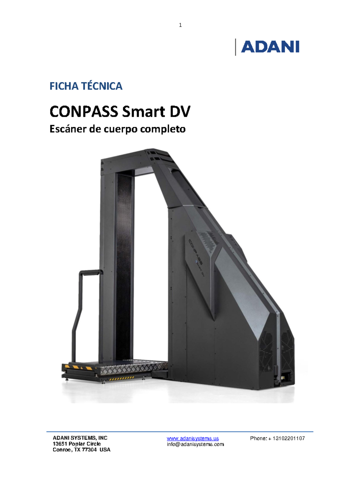 Body Scan INCA - EETT - ADANI SYSTEMS, INC 13651 Poplar Circle Conroe ...