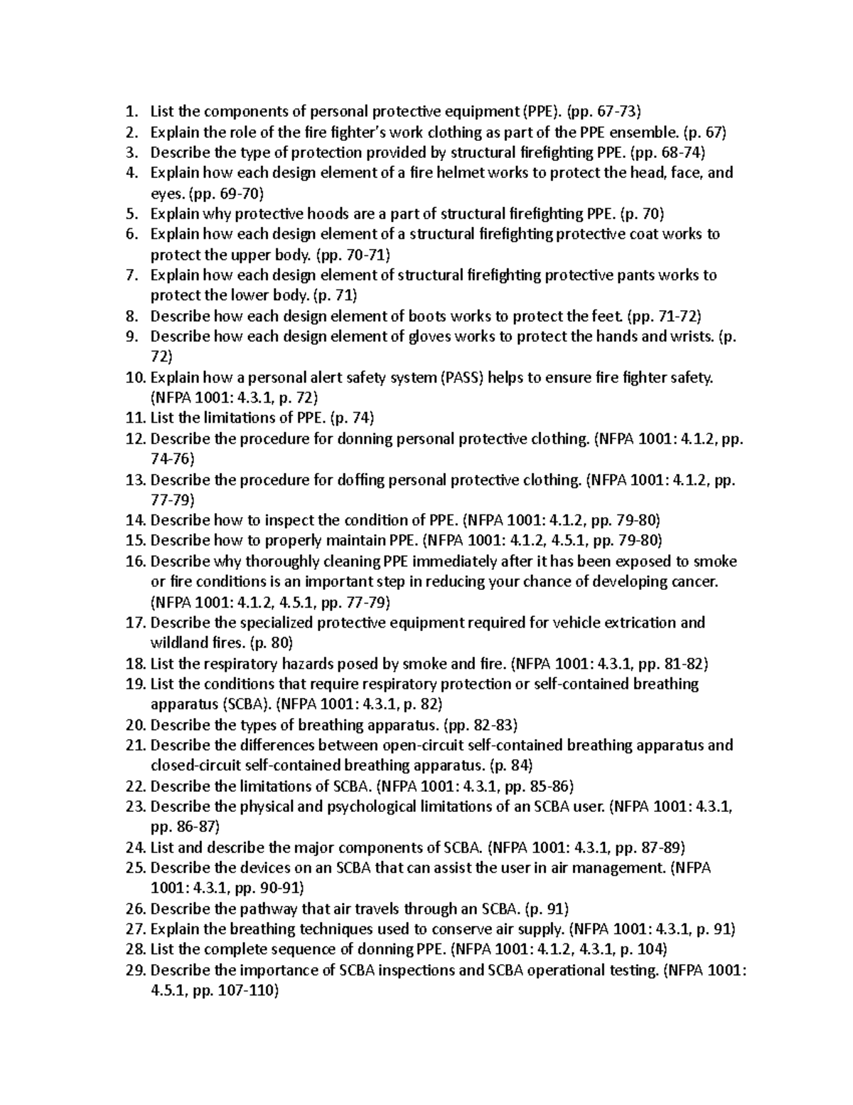 CHAP 3 Study Guide - My fire suppression notes - List the components of ...