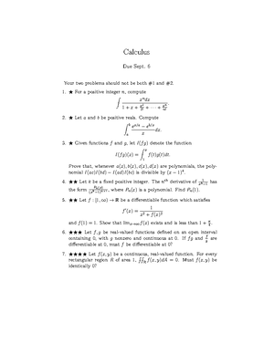 Homework Problems 4 - Taken from the "Challenging Courses in Math ...