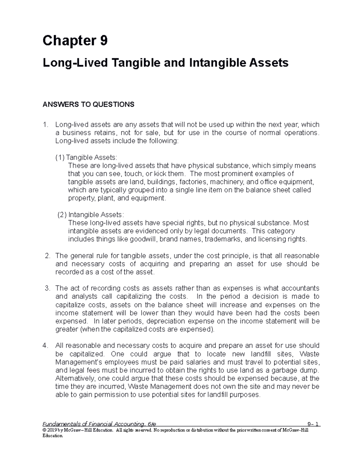 Phillips 6e SM Ch09 Final Revised (1) - Chapter 9 Long-Lived Tangible and Intangible Assets ...