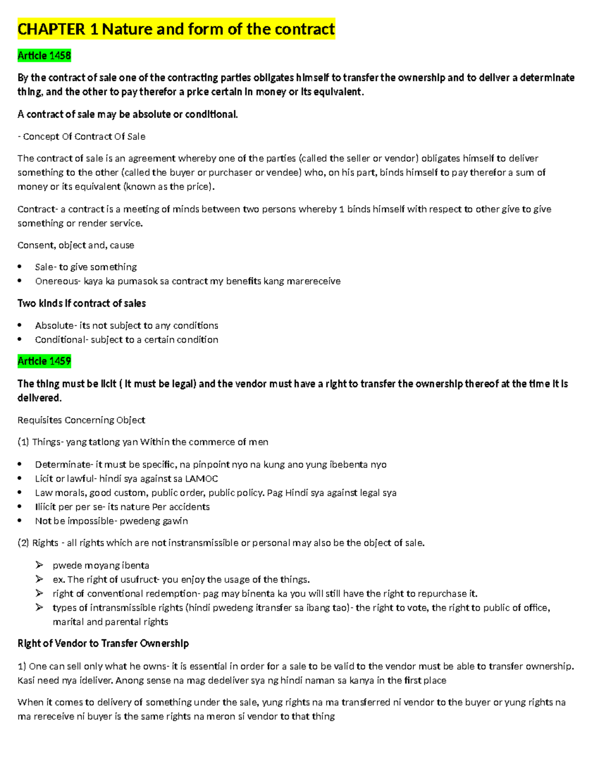 Chapter 1 Nature and form of the contract - CHAPTER 1 Nature and form ...