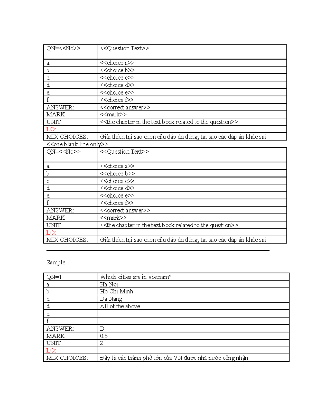 QB Template MC - Bài tập - QN= a. b. - Studocu