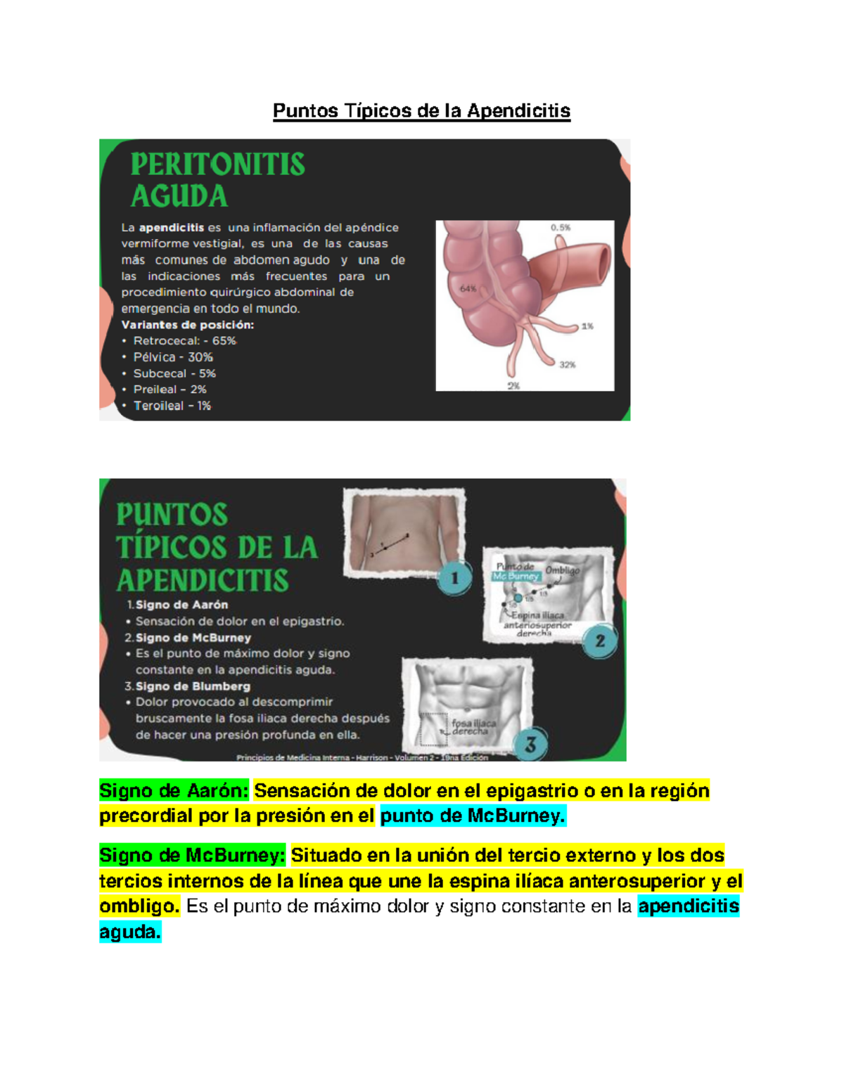 Signos Abdominales Apendicitis Y Peritonitis - Puntos Típicos de la ...