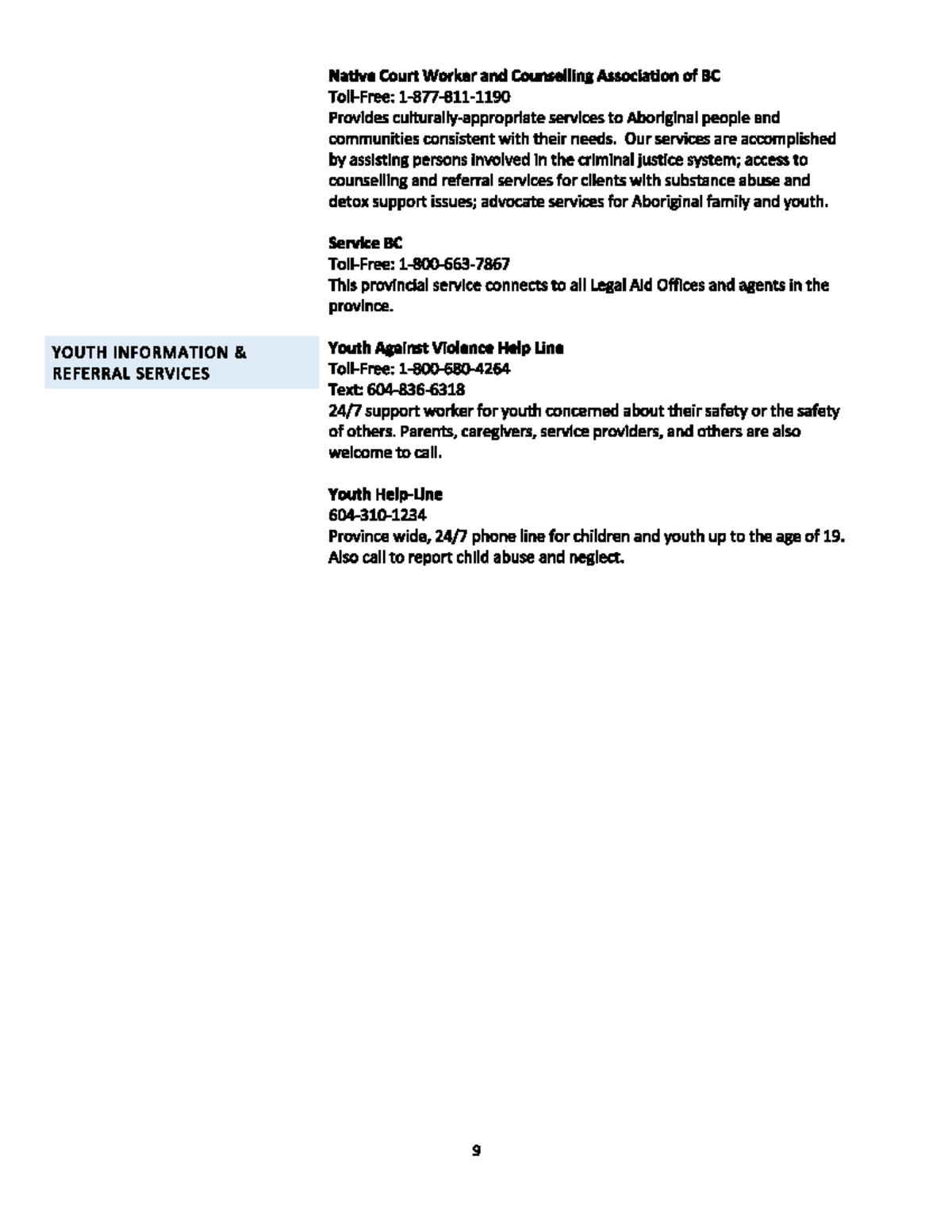 10 - his Resource Manual outlines key services and supports that are ...