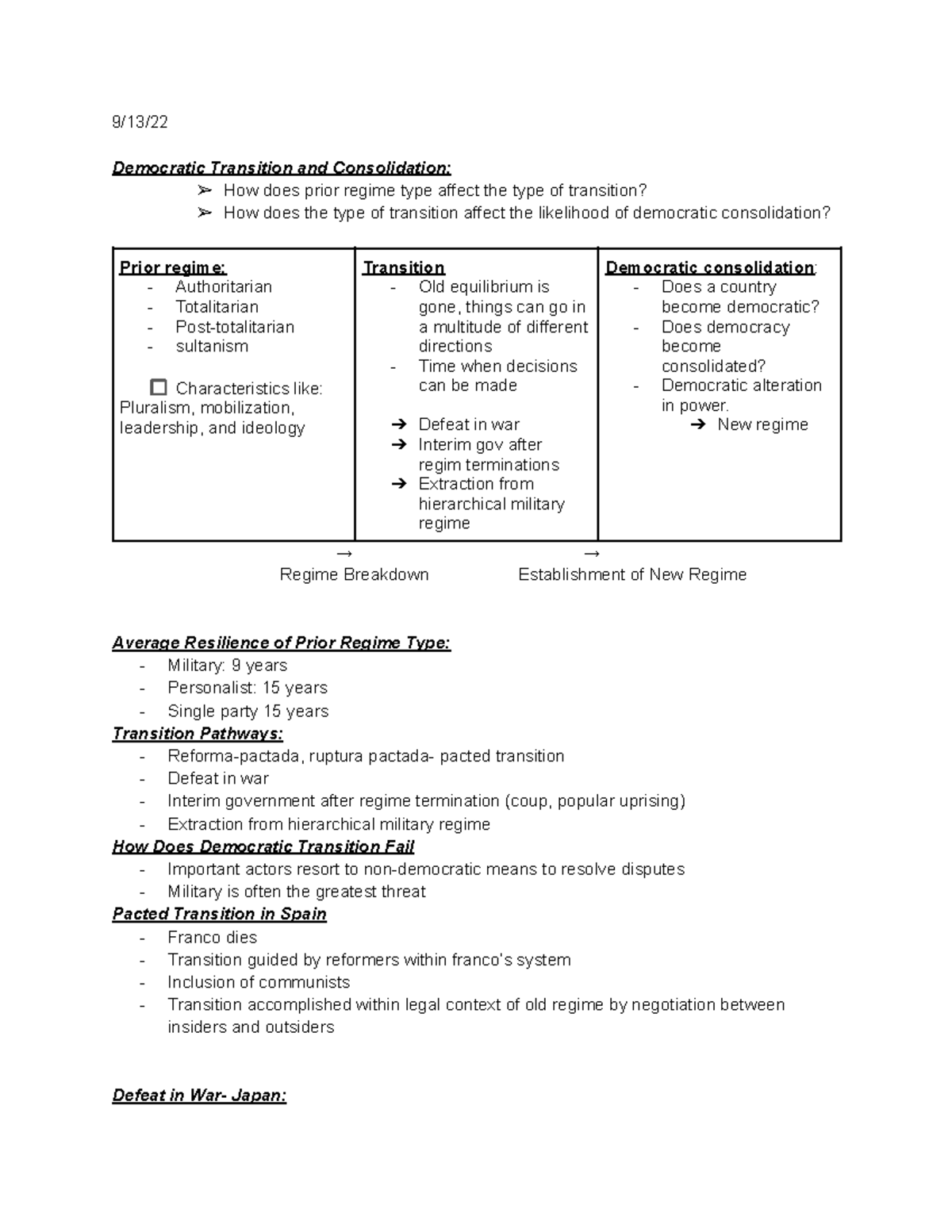 Transition pathways - 9/13/ Democratic Transition and Consolidation ...