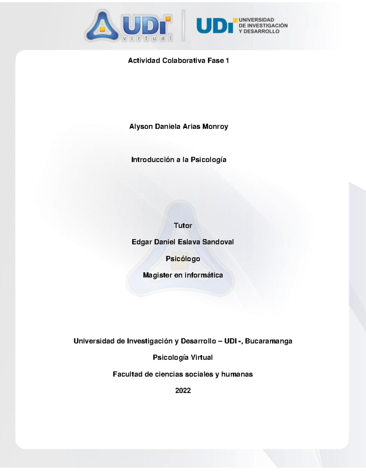 Actividad colaborativa Fase 1 Alyson Daniela Arias - En primer lugar ...