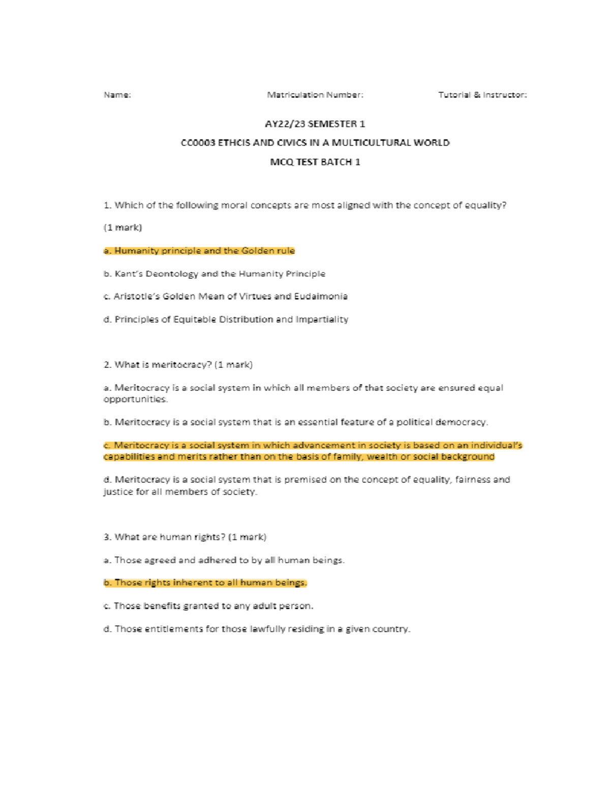 CC0003 Answers - try ur best - cc0003 - Studocu