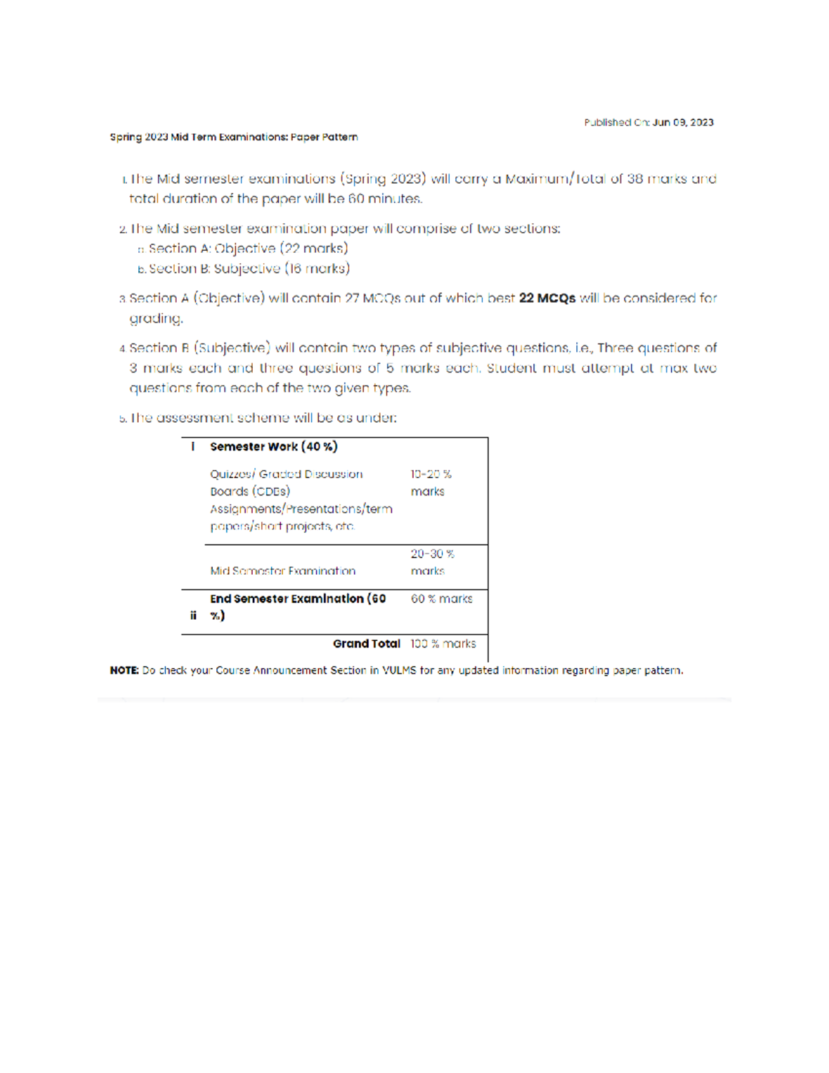 MId term Paper pattern - Computer science - Studocu
