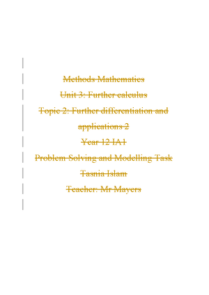 Maths PSMT Final - Unit 1 Topic 2: Functions and Graphs Year 11 IA ...