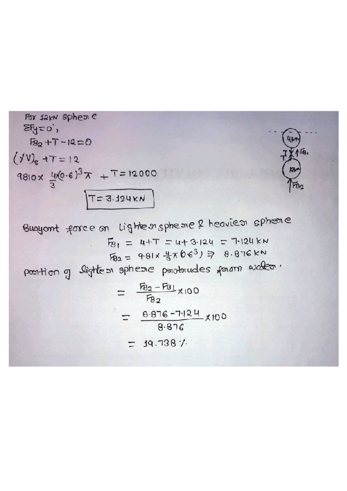 Document 6 - Two spheres, each 1.2 m in diameter, weigh 4 kN and 12 kN, respectively. They - Studocu