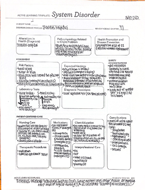 Sys Dis - system disorder - ACTIVE LEARNING TEMPLATES THERAPEUTIC ...
