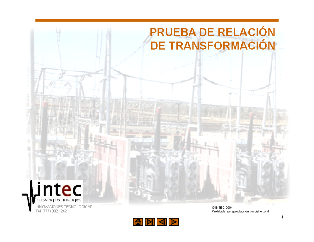Prueba de Relacion de Transformación - PRUEBA DE RELACI”N DE TRANSFORMACI”NDE TRANSFORMACI”N ...