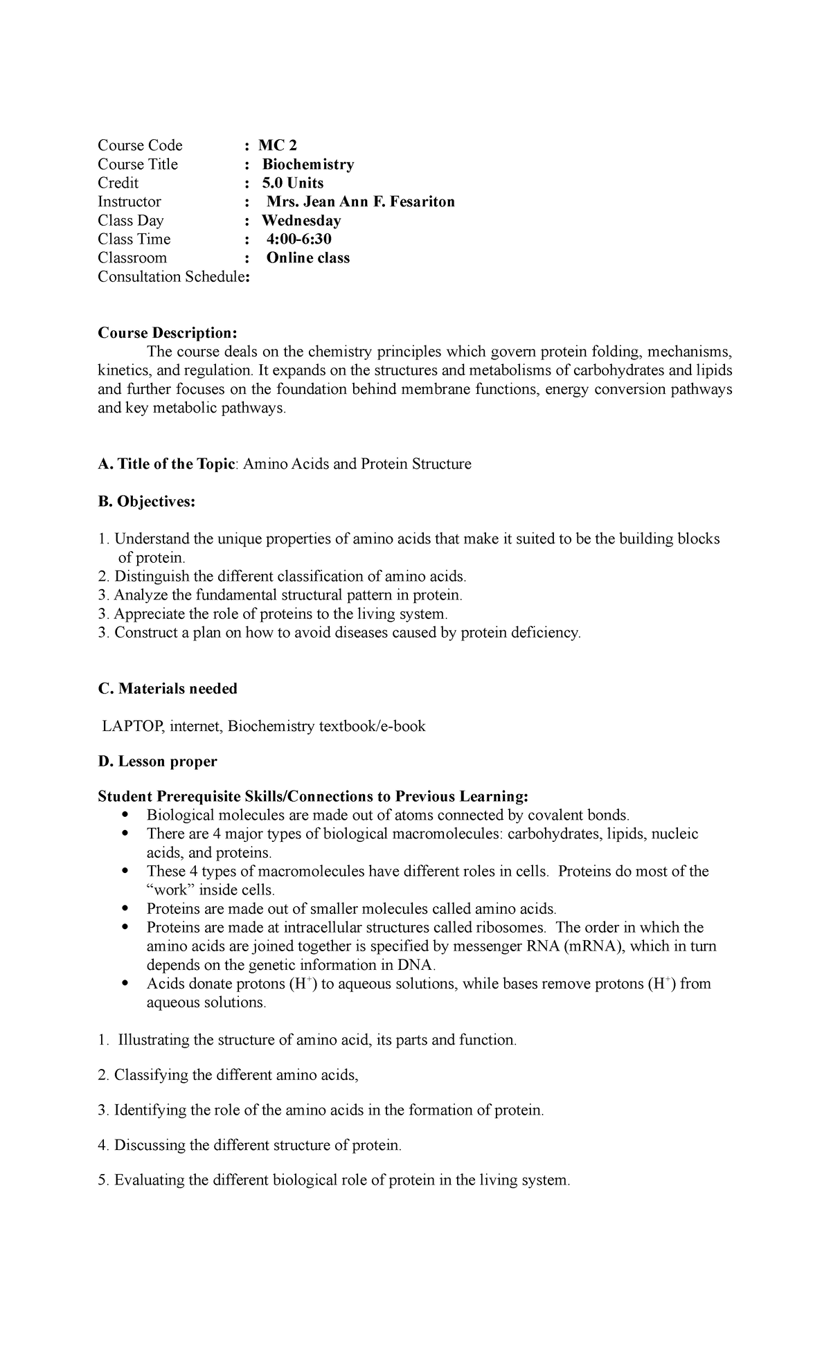 Biochem- Electron Transport Chain - Course Code : MC 2 Course Title ...