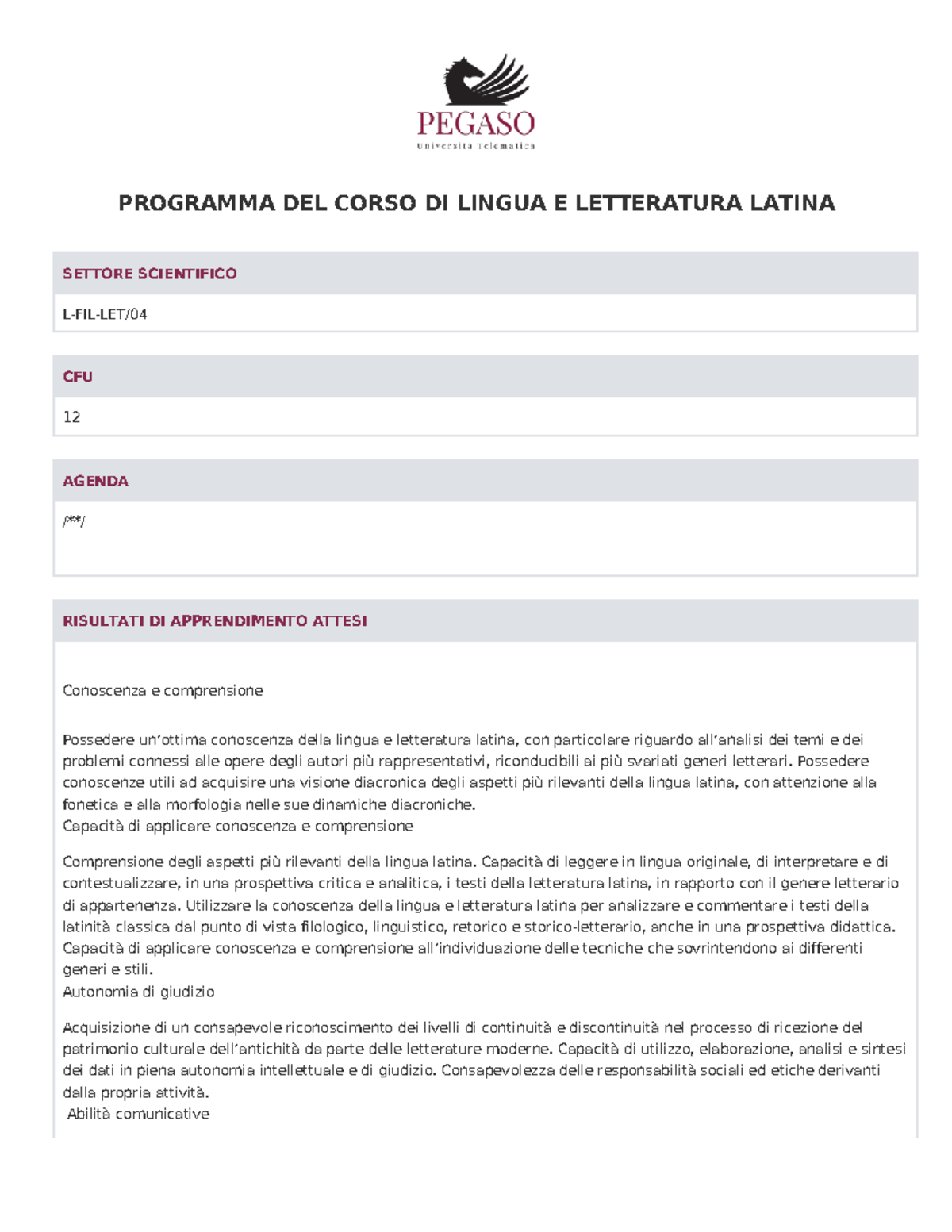 Programma-0392012 Lfillet 04 - PROGRAMMA DEL CORSO DI LINGUA E ...