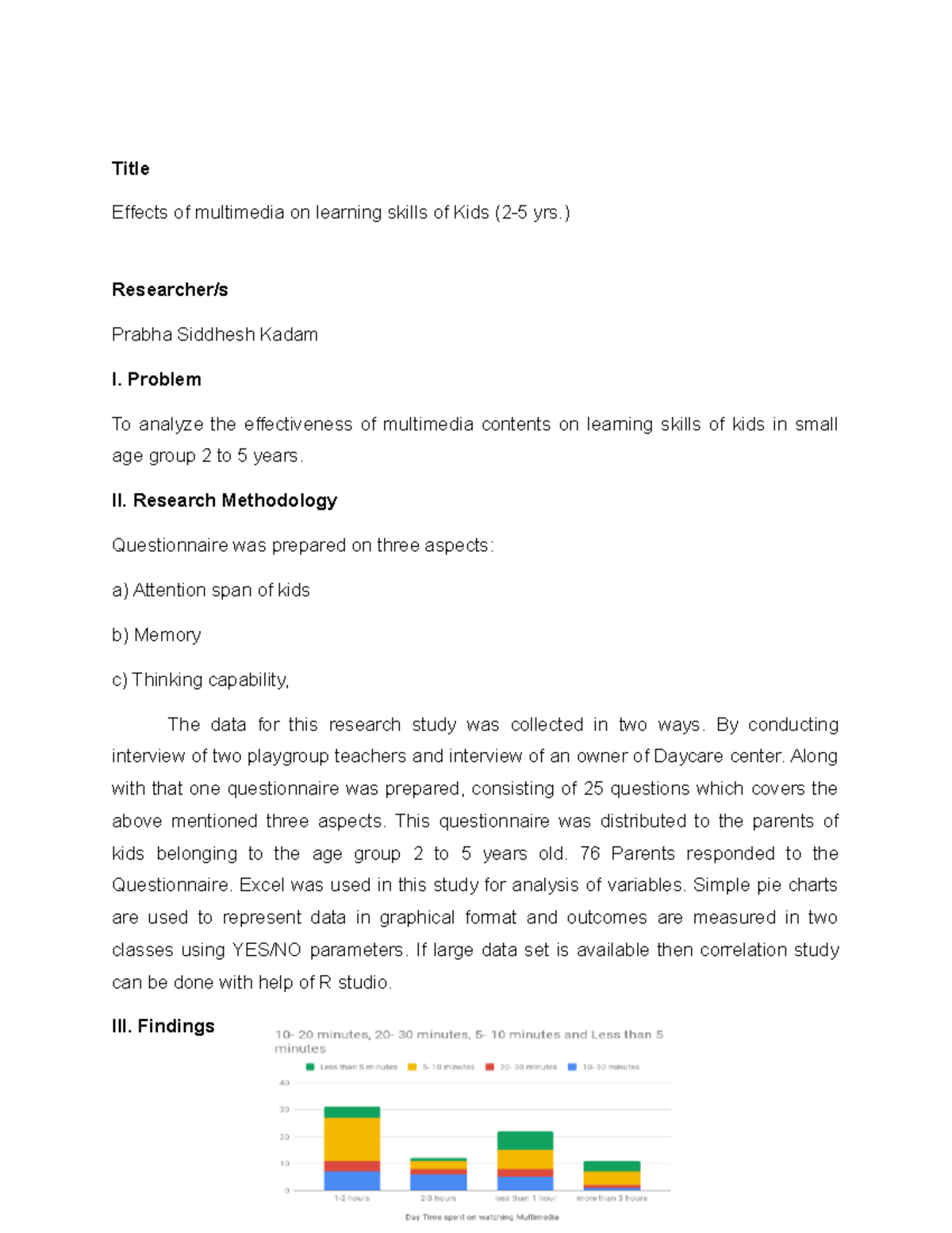 Article report - Title Effects of multimedia on learning skills of Kids ...