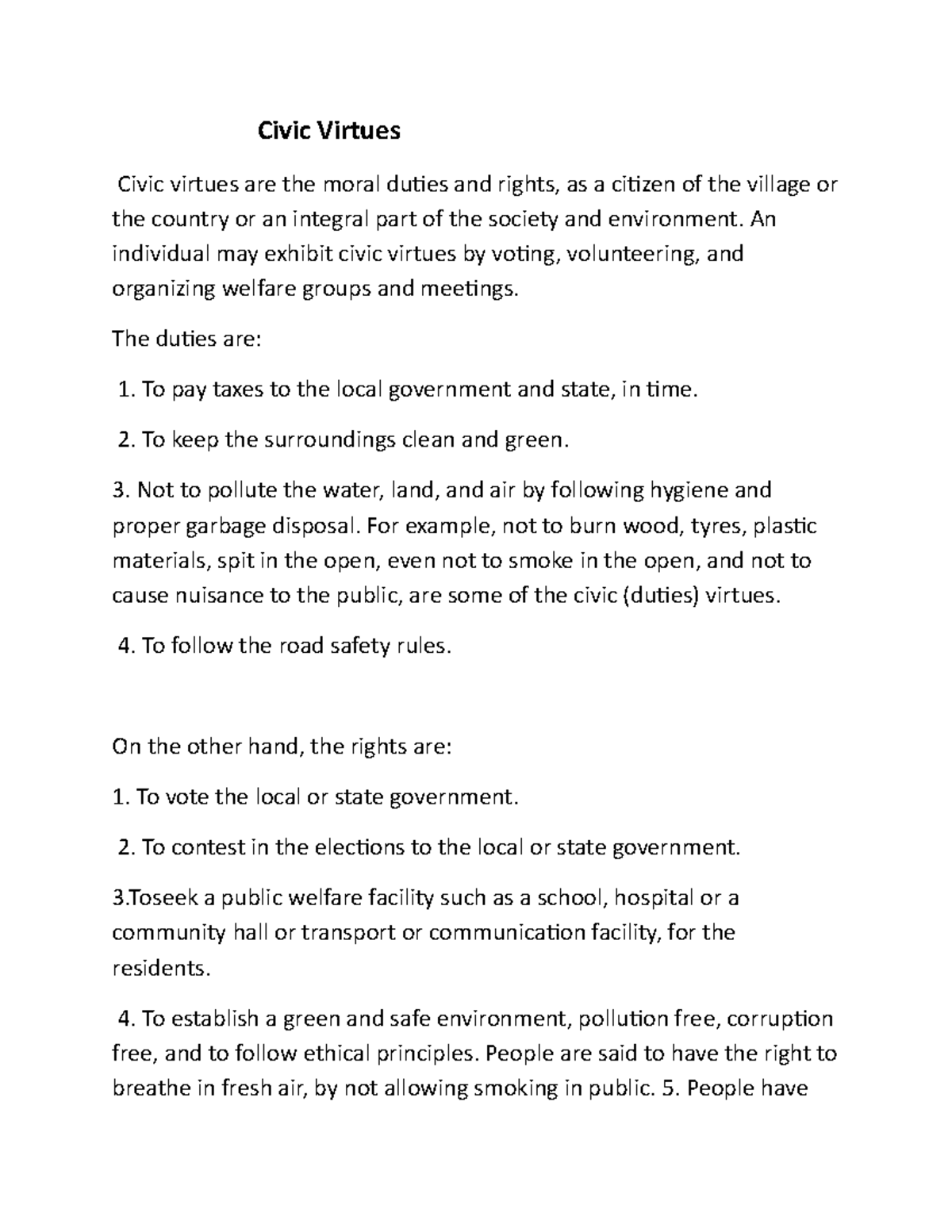 Civic Virtues NOTES PDF - Civic Virtues Civic virtues are the moral ...