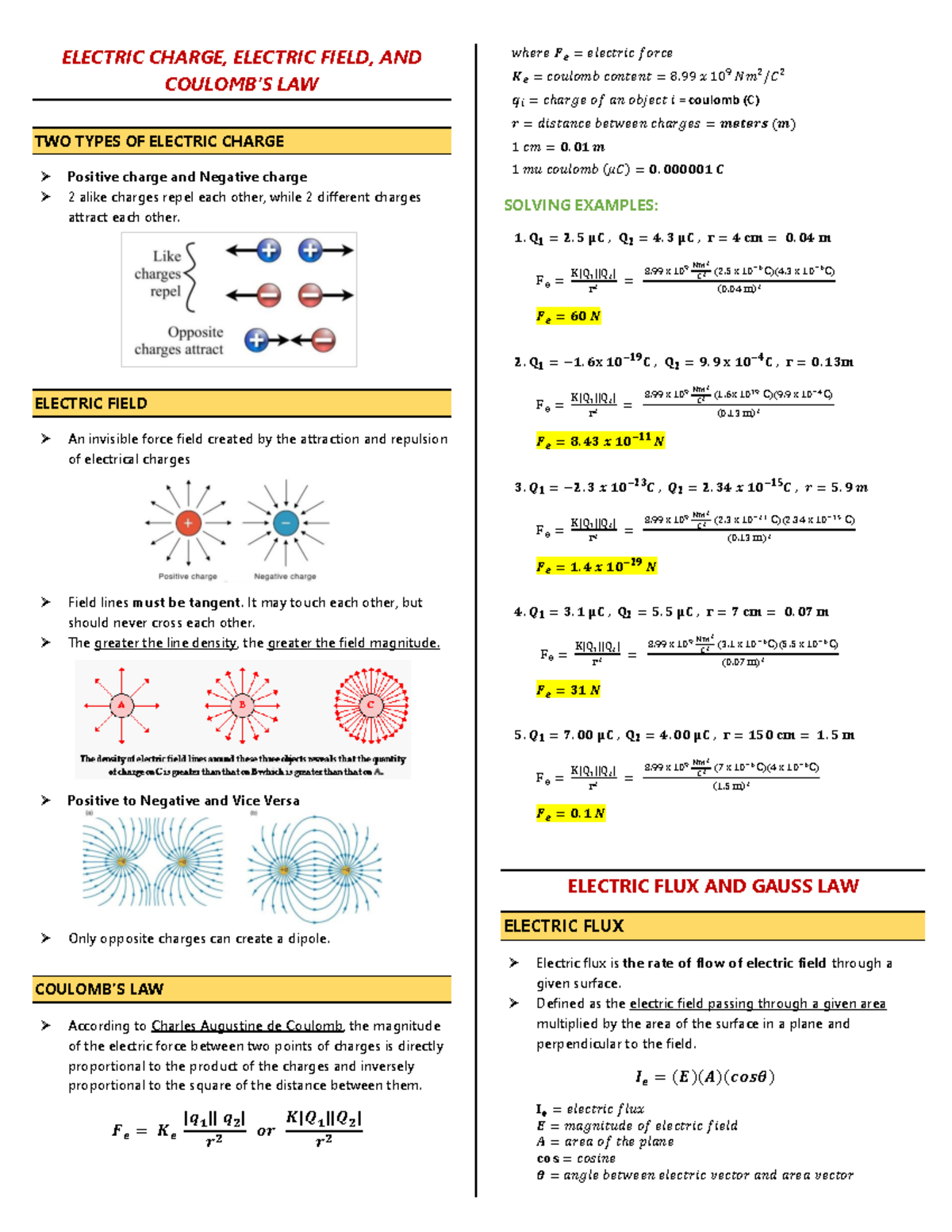 P6 Rev - Reviewer Only - ELECTRIC CHARGE, ELECTRIC FIELD, AND COULOMB’S ...