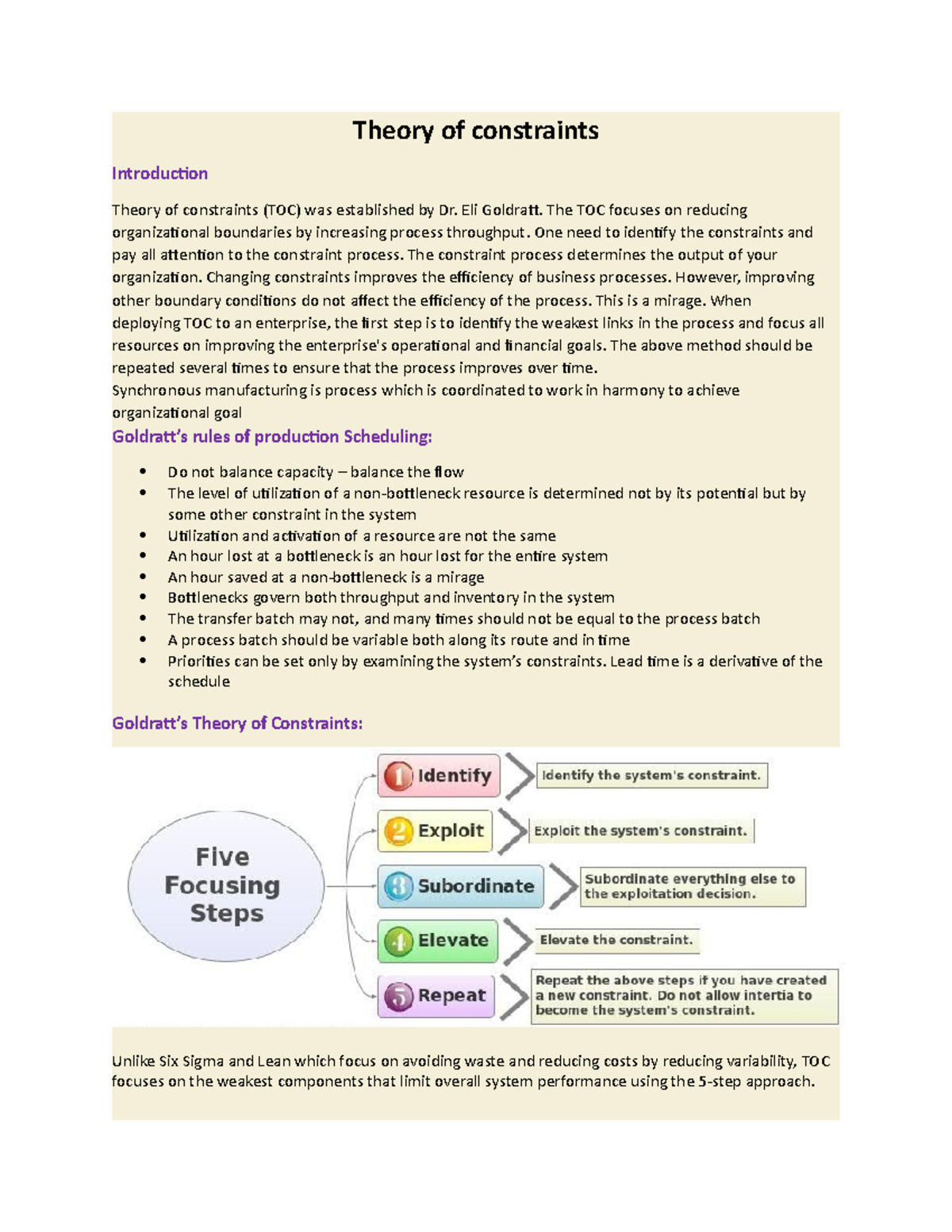 Theory of Constraint - By Goldratt, Explaining imortance of TOC ...