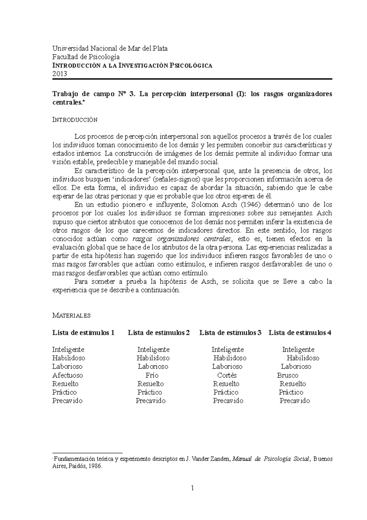 T.C. 3. Percepción interpersonal I - Universidad Nacional de Mar del ...