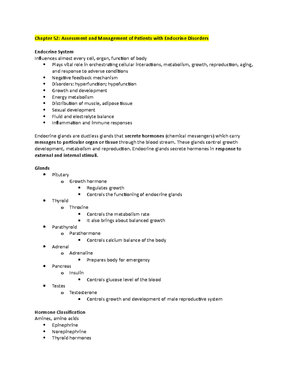 Chapter 52- Assessment and Management of Patients with Endocrine ...